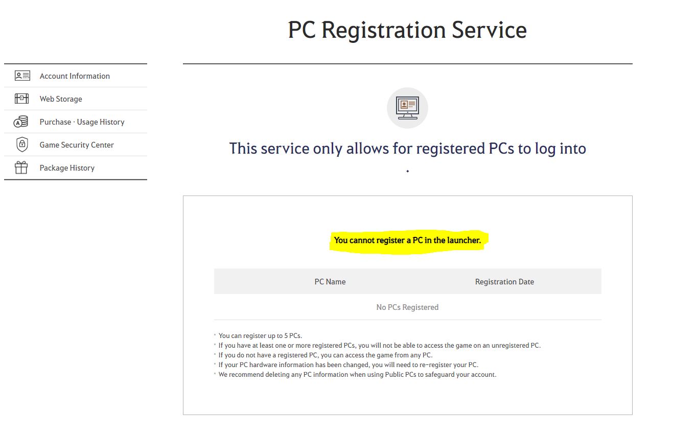 [Feedback] Problems with Registering PC | Black Desert NA/EU