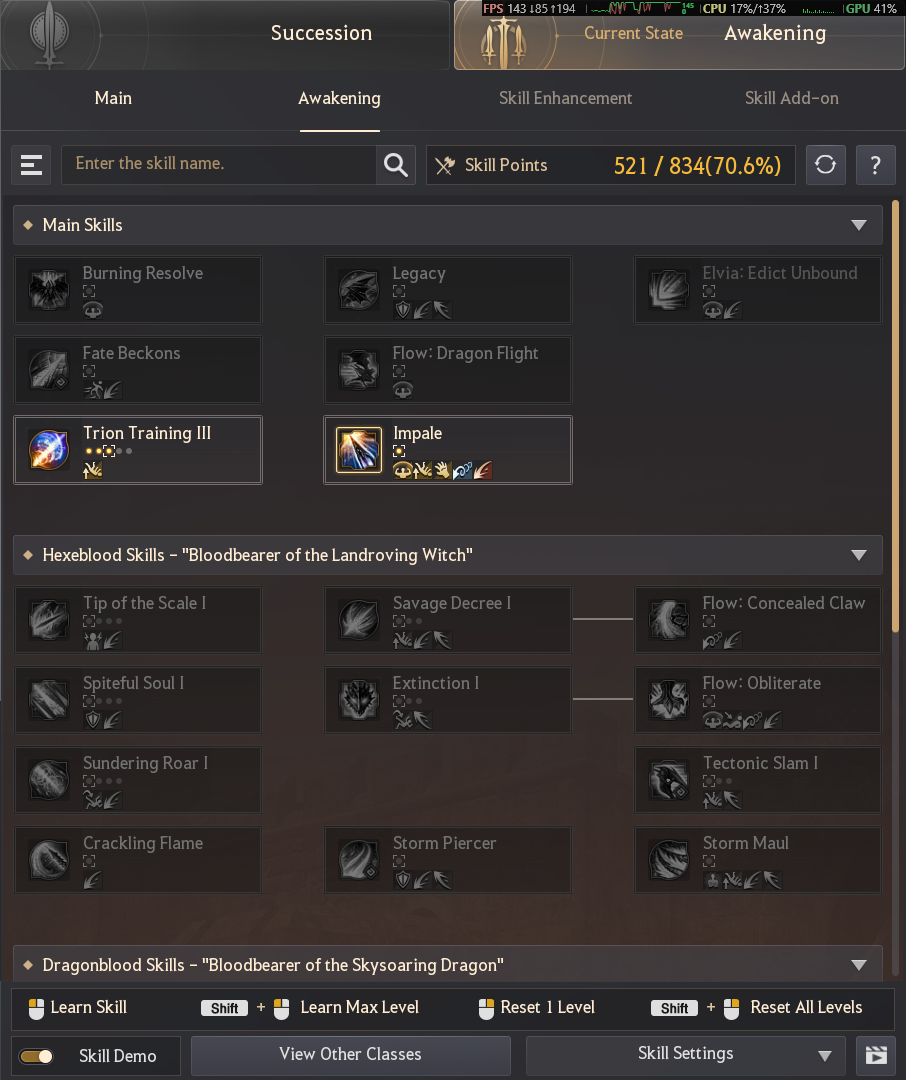 [Class Discussion] Drakania can't "Draw Awakening Weapon" or "Toggle ...
