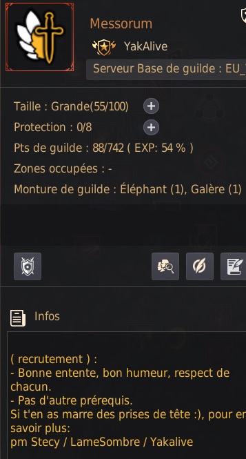 [Guildes & Ami(e)s] [EU][Messorum] Cree en fevrier 2016 .... | Black ...