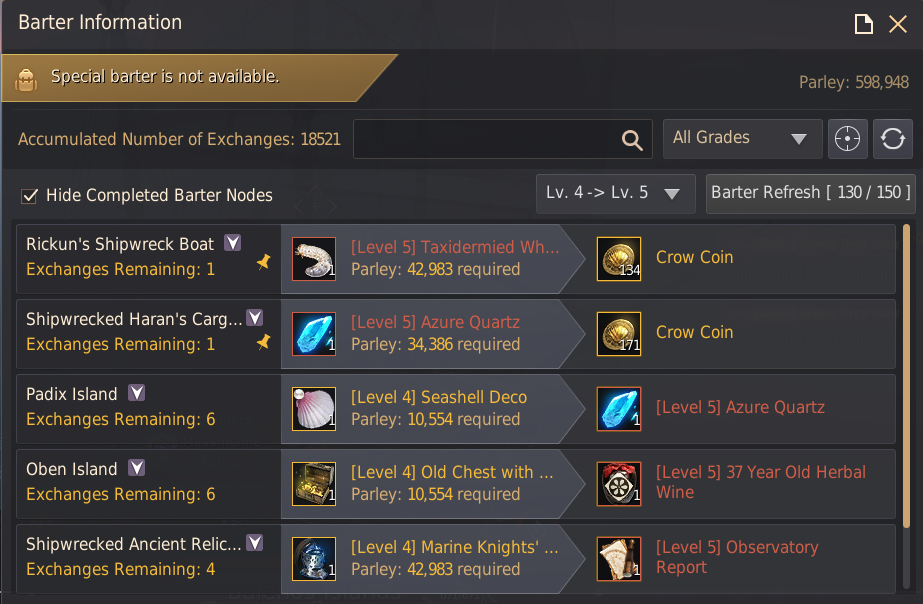 [Feedback] Suggestion for barter UI changes | Black Desert NA/EU