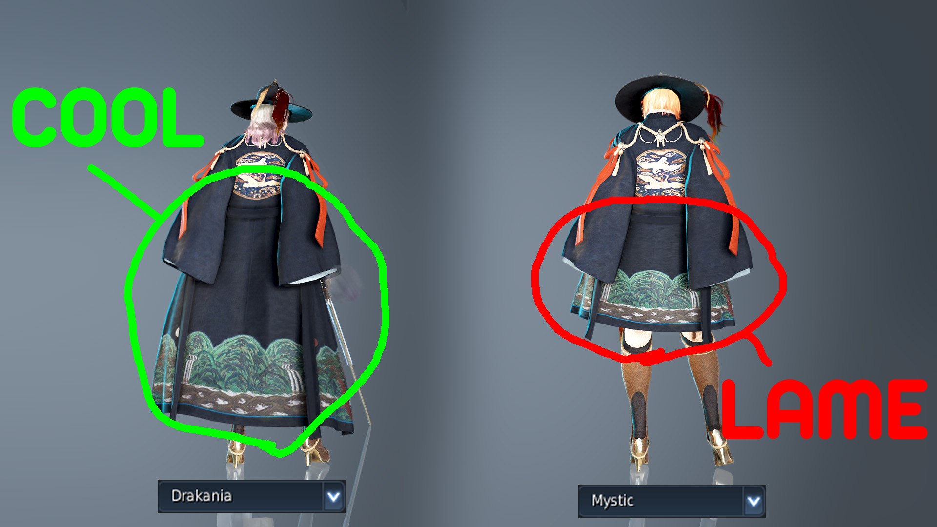 [Feedback] Fix Taebaek outfit to be long on Mystic/female classes ...