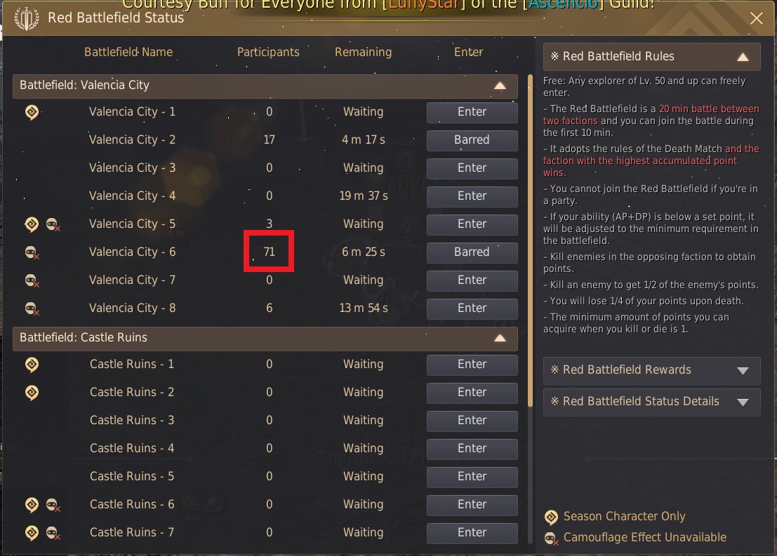 [Bug Reports] Fix RBF palyer cap already lol | Black Desert NA/EU