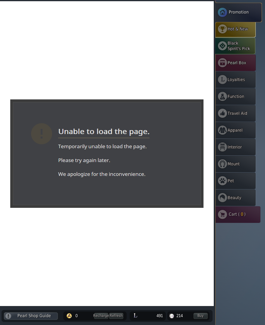 [Bug Reports] Getting Unable to load page in various area's | Black ...