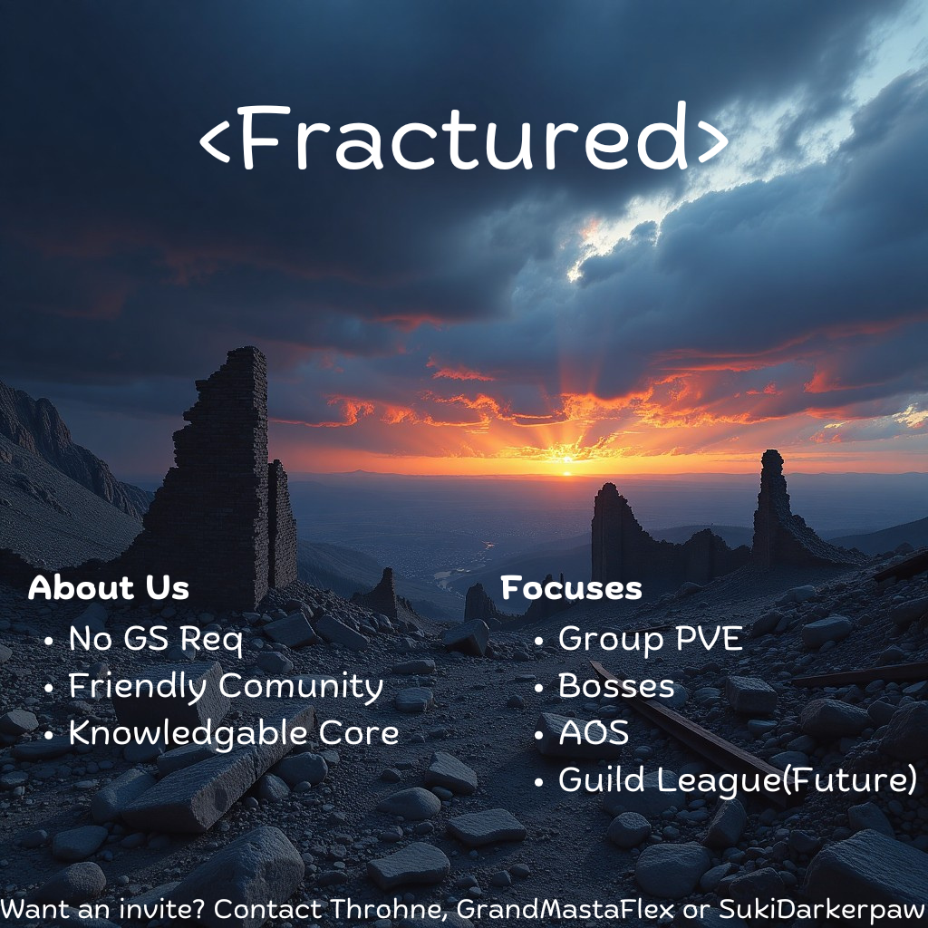 [Guild & Friends] [NA][Progression Guild] - Fractured PVP|AOS|Group PVE ...