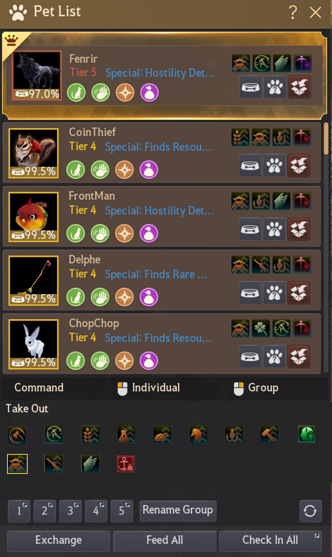 [Feedback] QOL - Redesigned Pet UI groups | Black Desert NA/EU