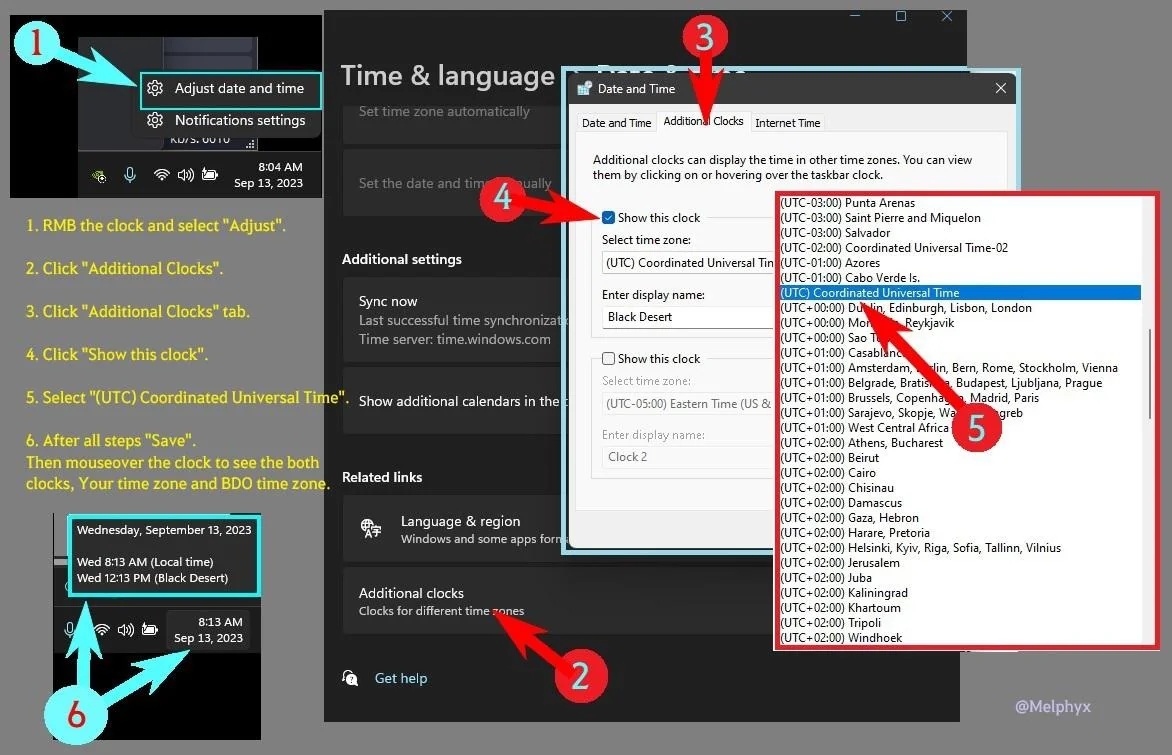 [Game Play] How to Setup UTC — BDO Server Time — in Your PC | Black ...