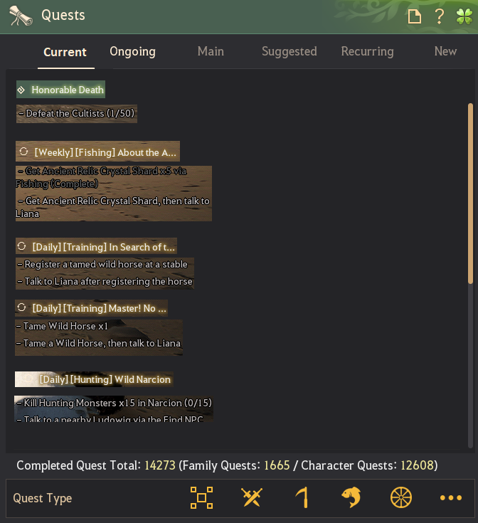 [Feedback] Move quest widgets to Quests window | Black Desert NA/EU