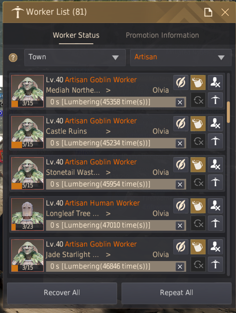 [Bug Reports] Workers stopped at 100% | Black Desert NA/EU