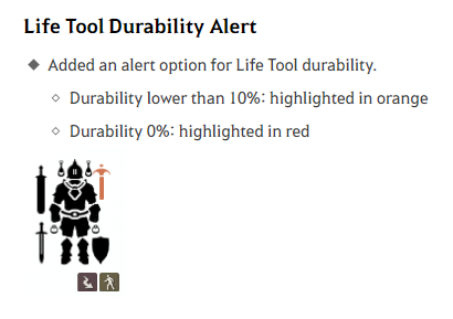 [Bug Reports] No low durability indicator for tools in new Tool ...