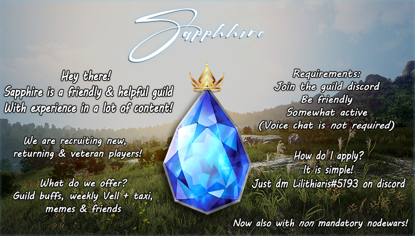 [Guild & Friends] [EU] [PvX] Sapphire | Black Desert NA/EU