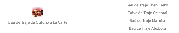 [Gameplay] Imagem dos Trajes dos Baús de Traje de Primavera, Verão ...