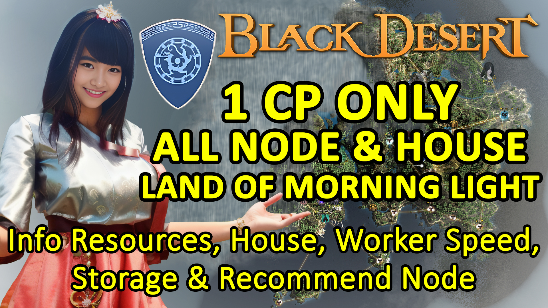 [Game Play] 1 CP Only Node Guide Land of Morning Light (House, Cost, Resource, Worker) Black ...