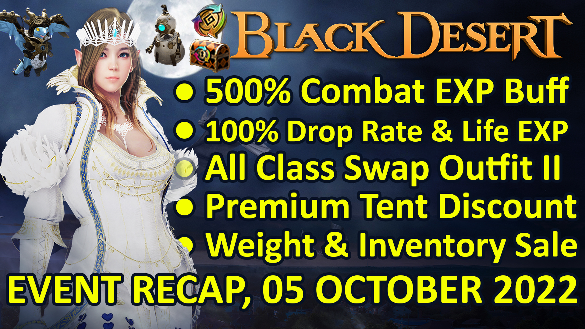 [Game Play] EVENT | 500% EXP Buff, 100% Drop Rate & Life EXP, All Class Swap Outfit II