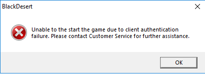 [General Gameplay] Client Authentication Failure