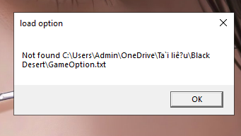 [General Gameplay] LOAD OPTION ERROR