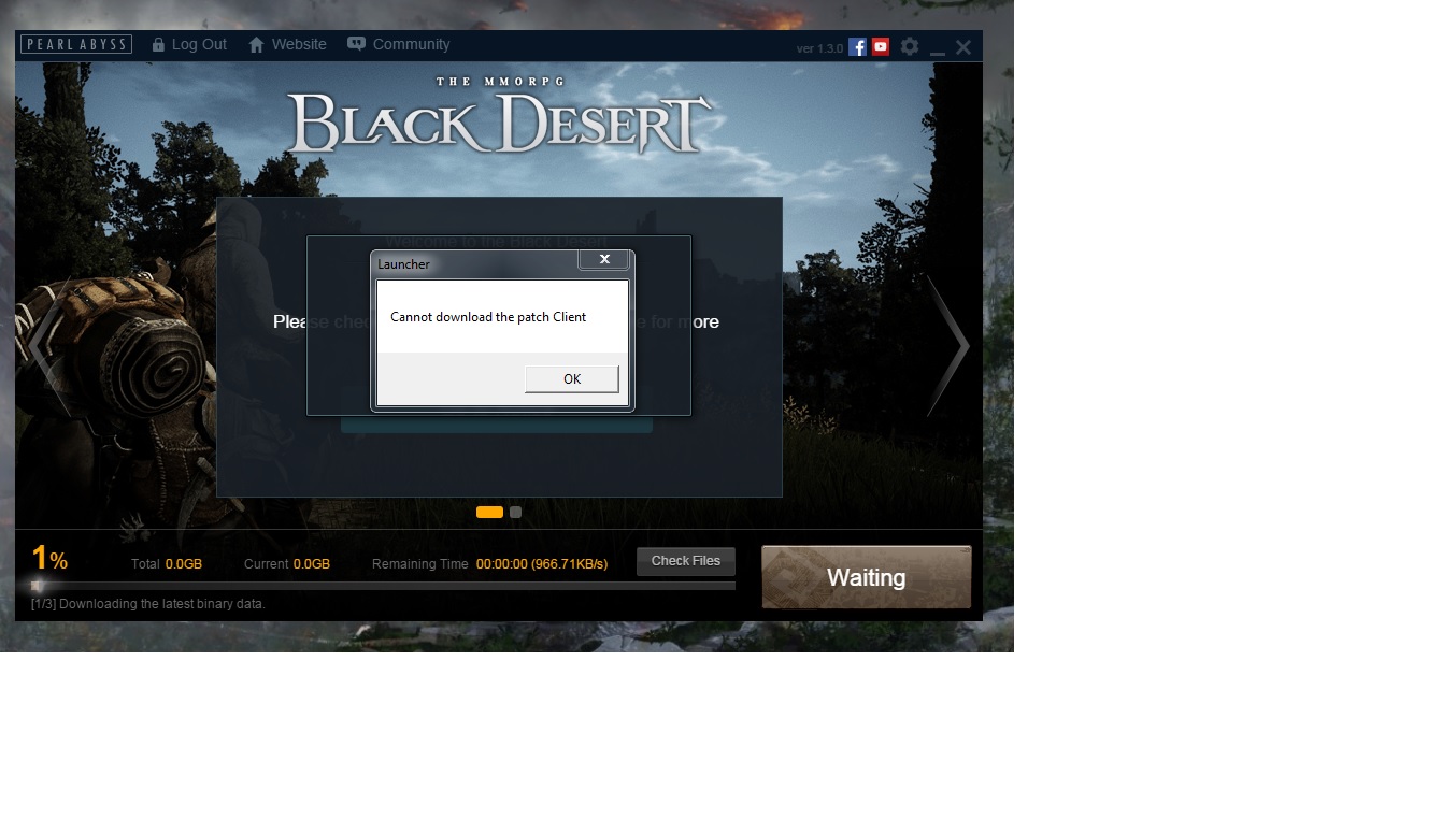 [General Gameplay] Cannot download the patch client HELP