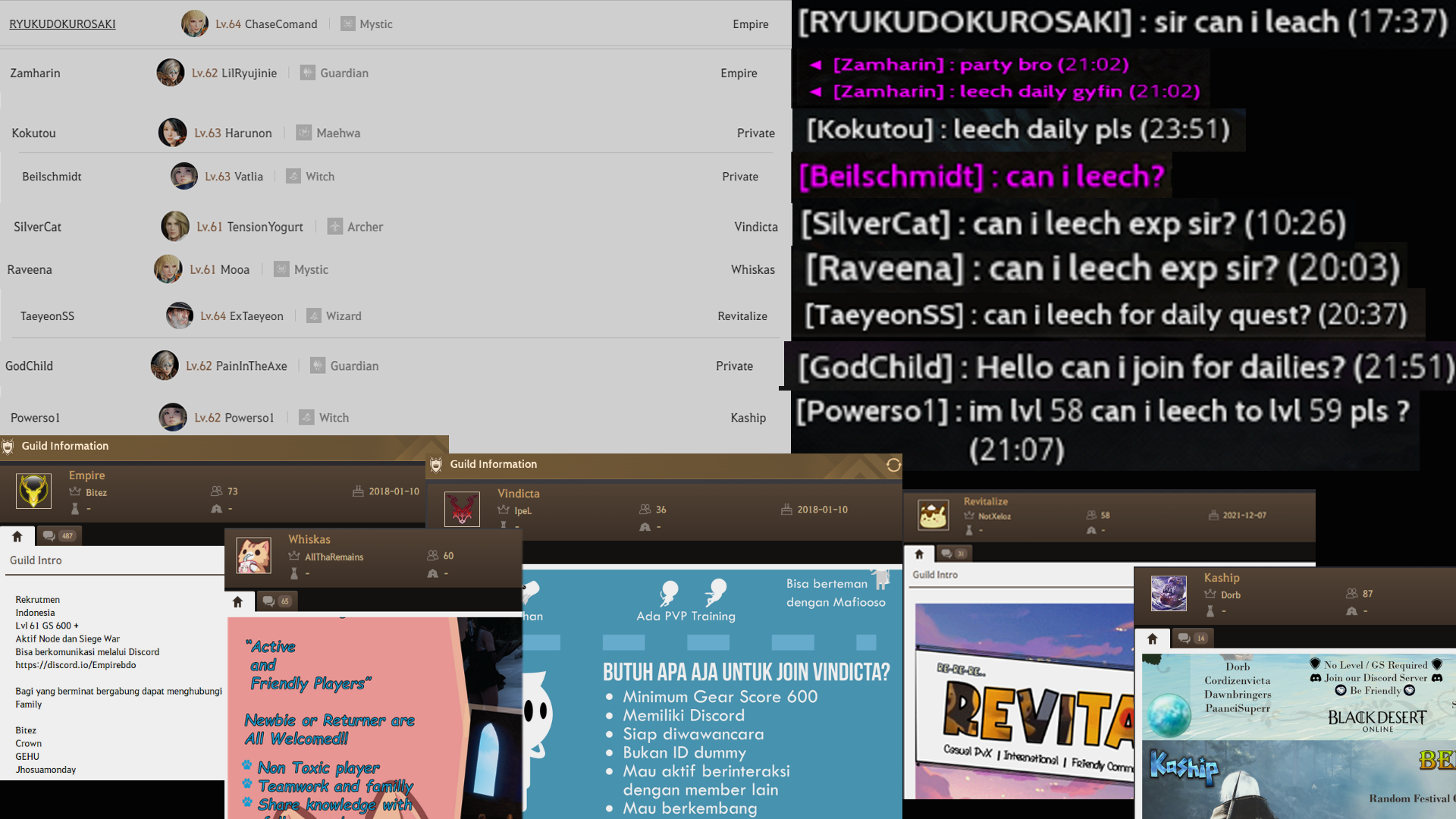 [General Gameplay] Stop Asking for Leech!