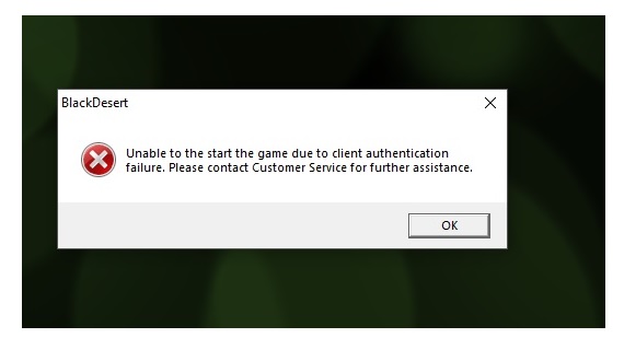 [General Gameplay] Client Authentication failed