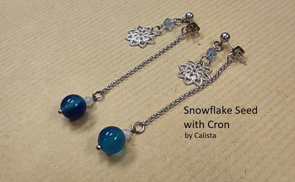 [Fan Art] [Handicraft] Snowflake Seed with Cron Earring