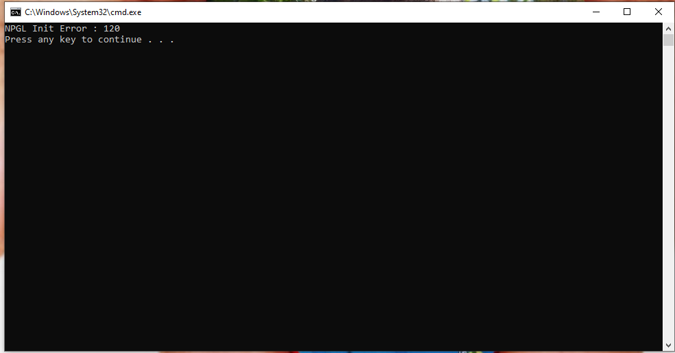 [General Gameplay] NPGL INIT ERROR 120