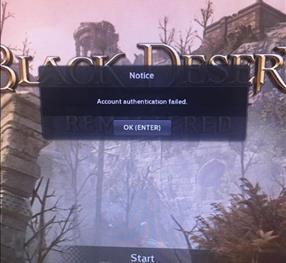 [General Gameplay] acount authentication failed