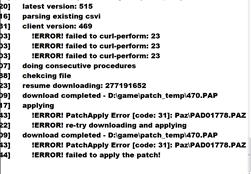 [General Gameplay] ERROR! failed to apply patch