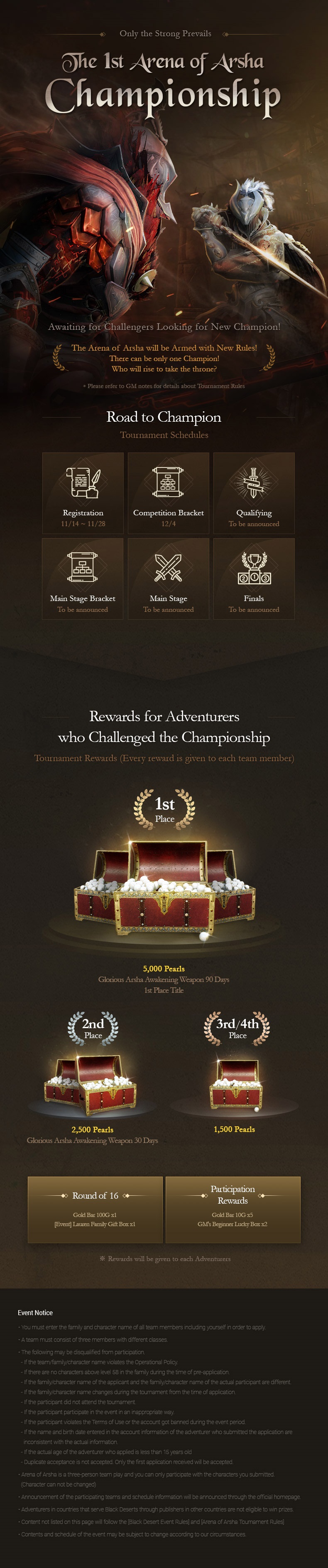 [Events] The 1st Arena of Arsha Championship