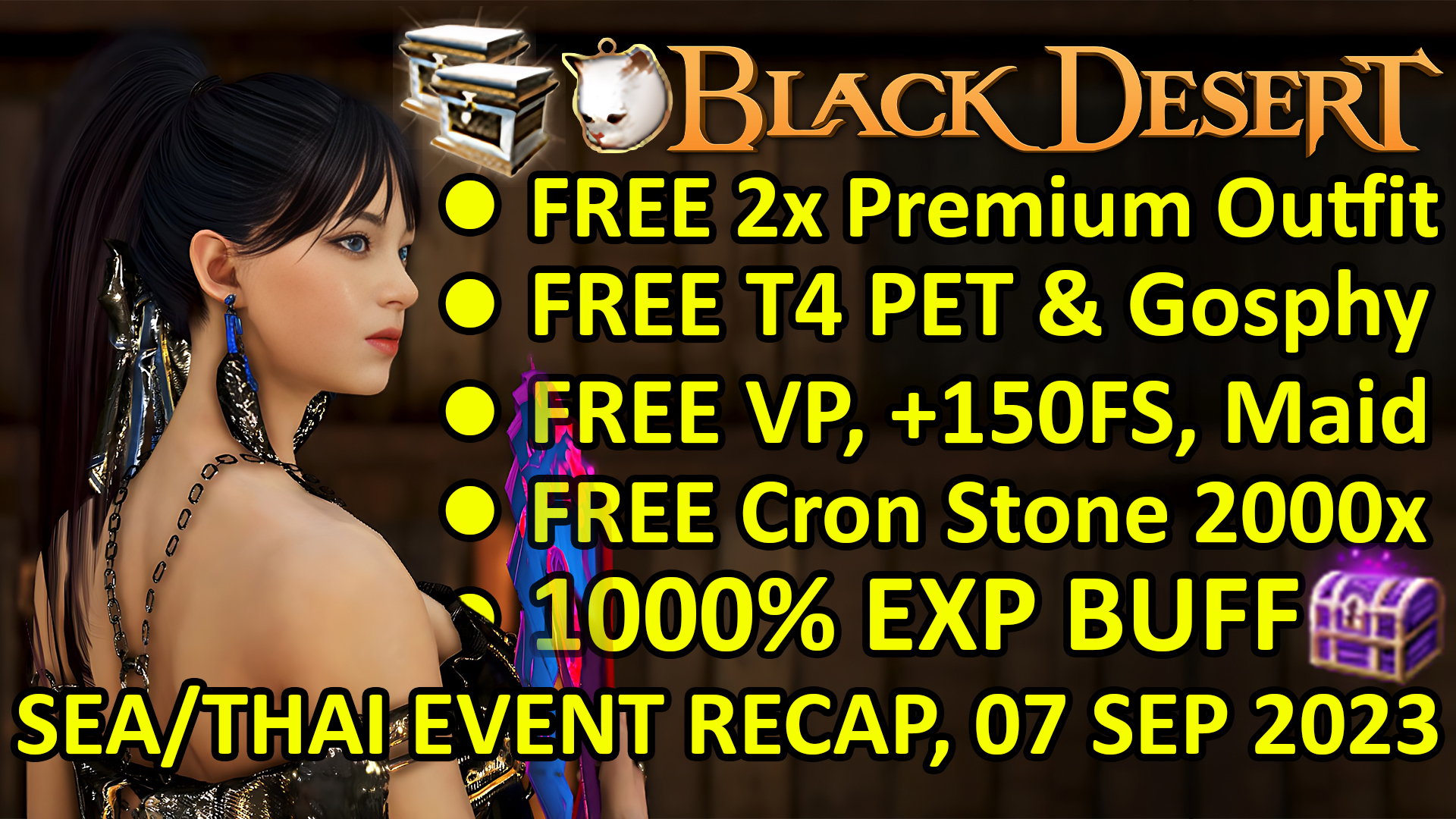[Game Play] FREE 2x Premium Outfit, T4 PET & Gosphy, VP, +150FS, Maid, 2000x Cron, 1000% EXP ...