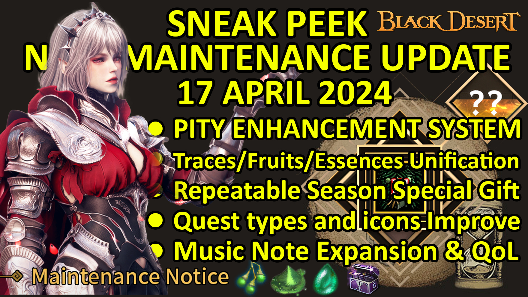 [Game Play] SNEAK PEEK | PITY ENHANCEMENT SYSTEM, Traces/Fruits/Essences Unification, Repeatable ...