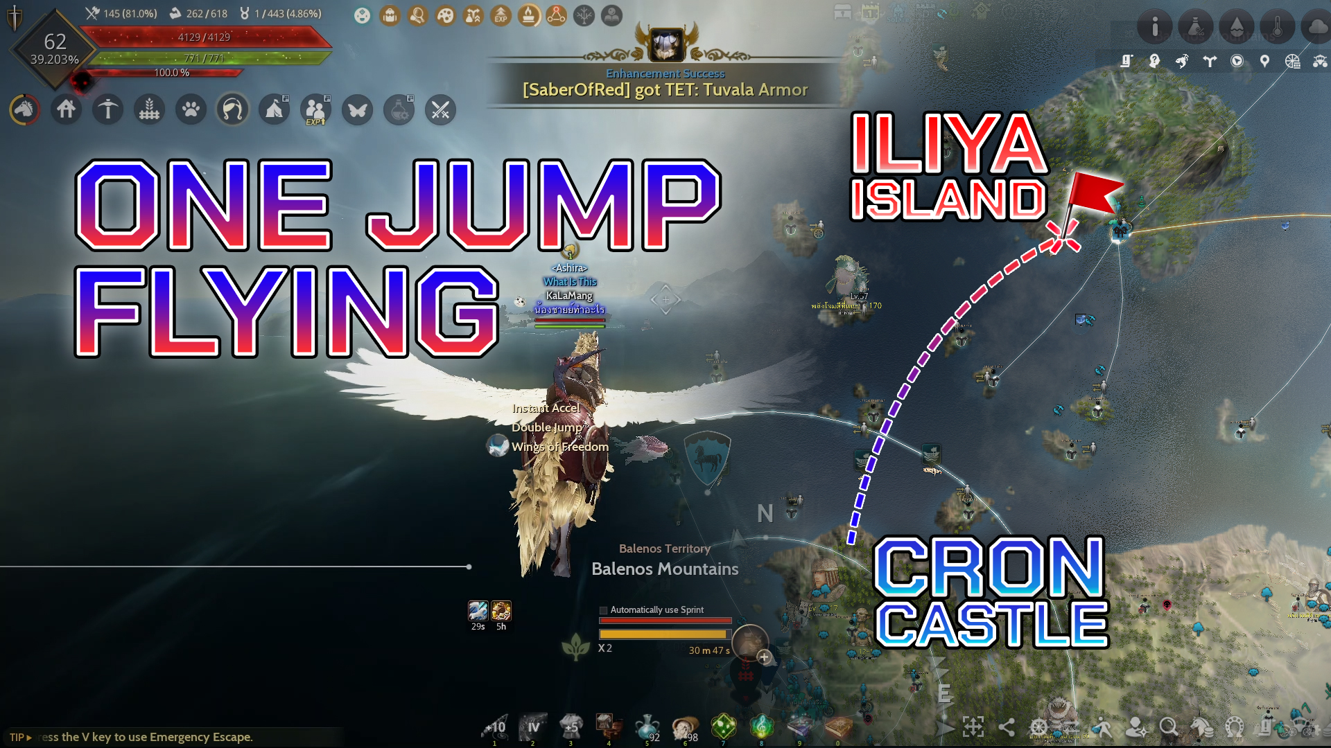 [Screenshots & Clips] Flying horse... just one jump. From Cron Castle to Iliya Island
