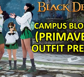[Game Play] Campus Blossom (Primavera) Outfit School Uniform Costume Preview (Black Desert ...